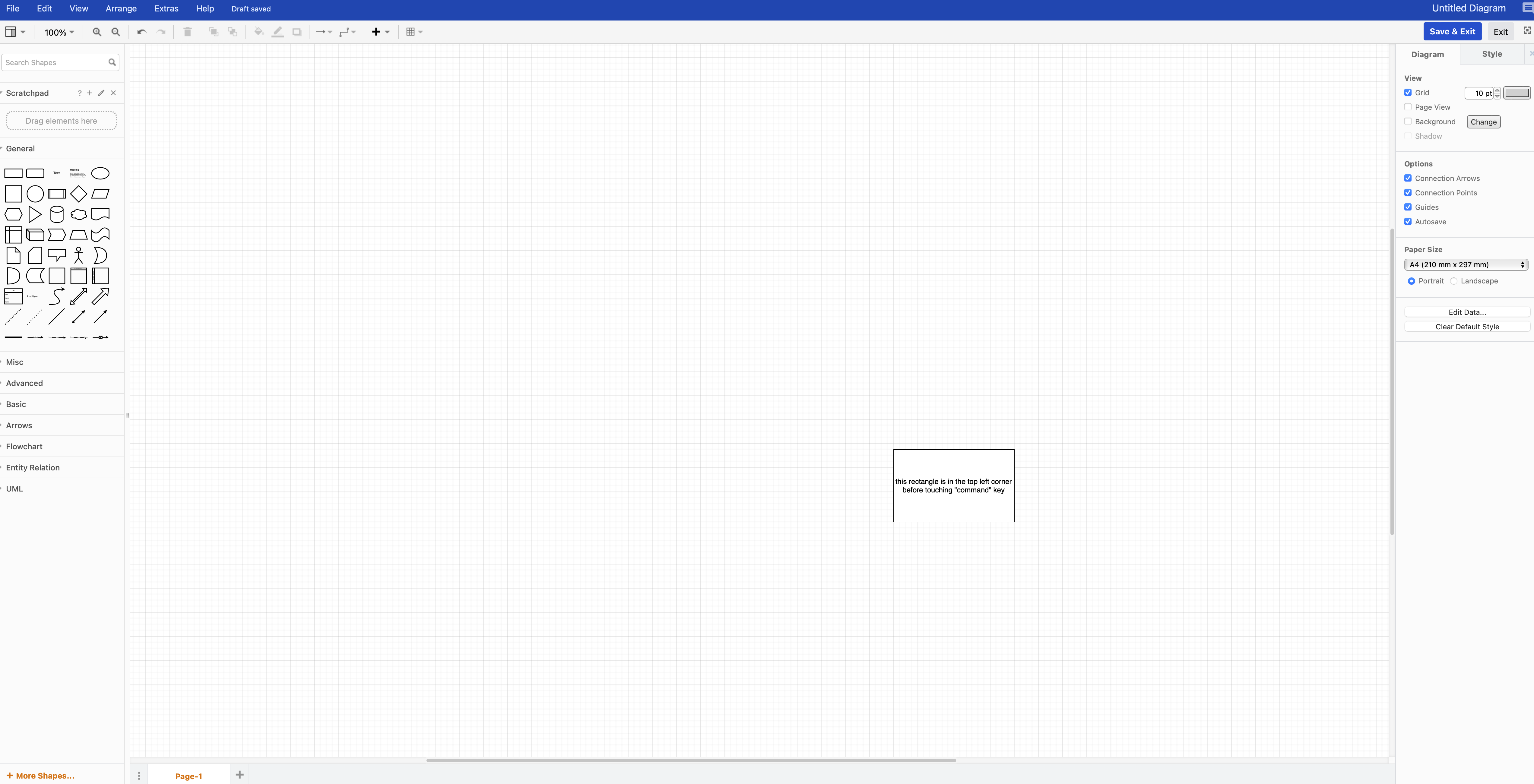 Pressing "cmd" on macOS in Safari in drawio diagram opened from Confluence scrolls up and left ...