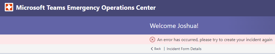 Error occurred when creating new incident · Issue #145 · OfficeDev/microsoft-teams-emergency ...