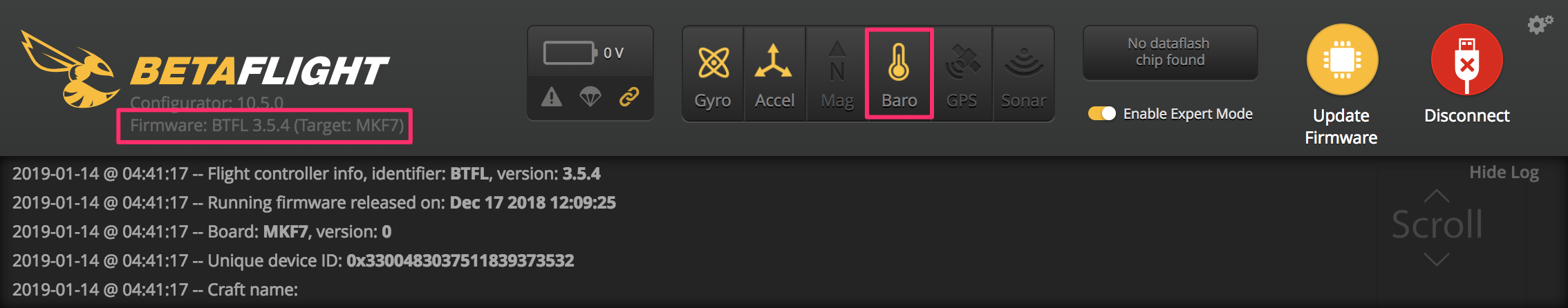 BARO Missing for Target MKF7 · Issue #7386 · betaflight/betaflight · GitHub
