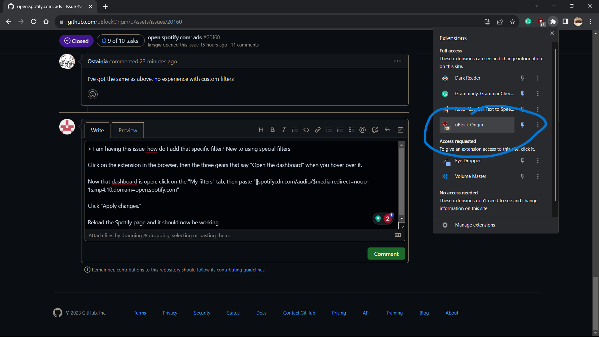 open.spotify.com: ads · Issue #20160 · uBlockOrigin/uAssets · GitHub