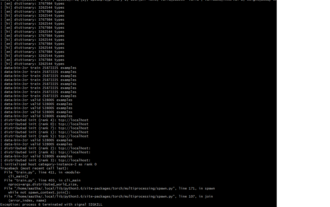 unable to use multiple GPUs while training for translation · Issue #1176 · facebookresearch ...