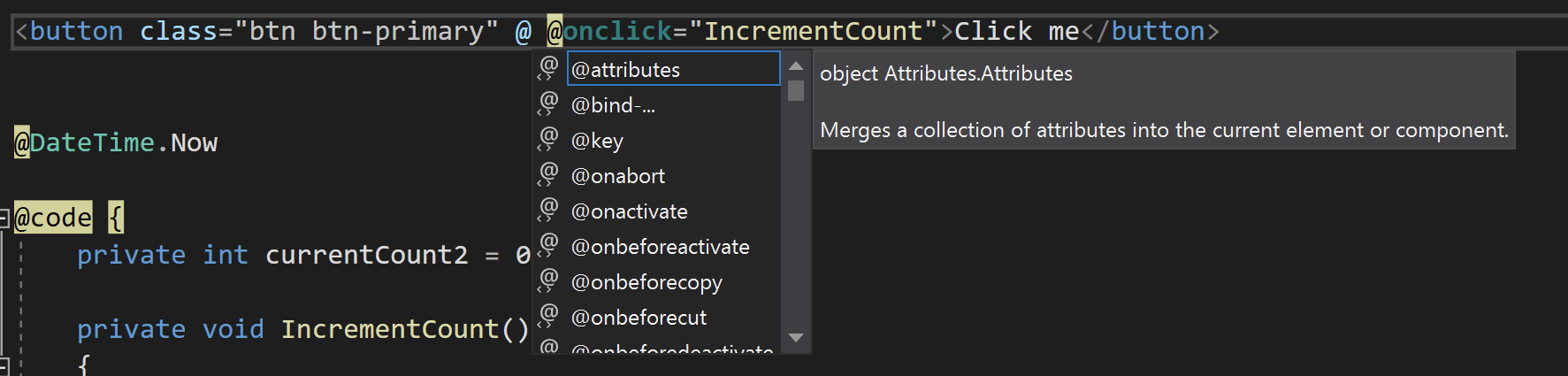 Incorrect Completion Items After Selecting Attribute Transition (@...) Completion Item · Issue ...