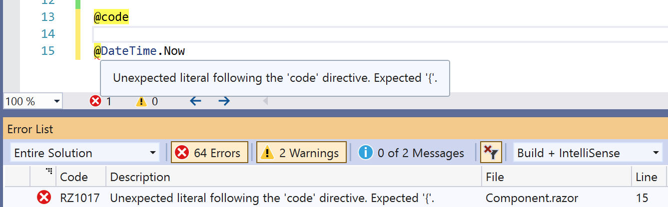 Razor Push Diagnostics Squiggles Sometimes Unavailable · Issue #4517 · dotnet/razor · GitHub