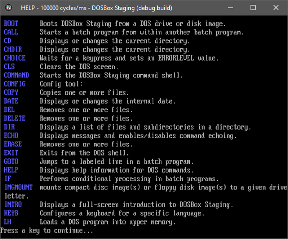 Various issues with the HELP command · Issue #1685 · dosbox-staging ...