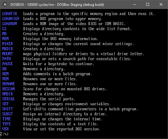 Various issues with the HELP command · Issue #1685 · dosbox-staging ...