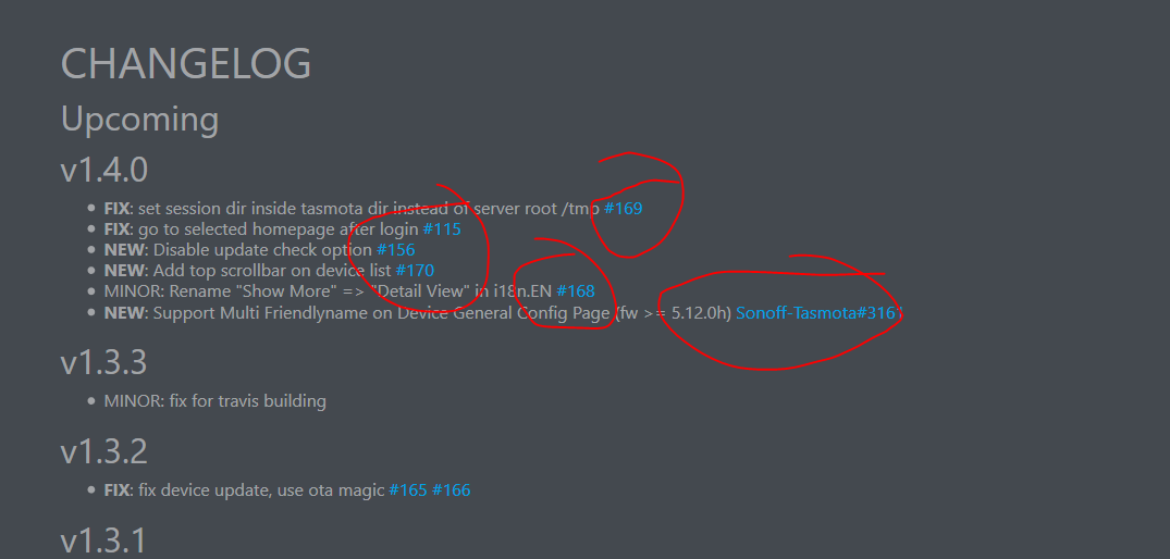 Link the issue numbers in the device changelog to the issues themselves · Issue #173 ...