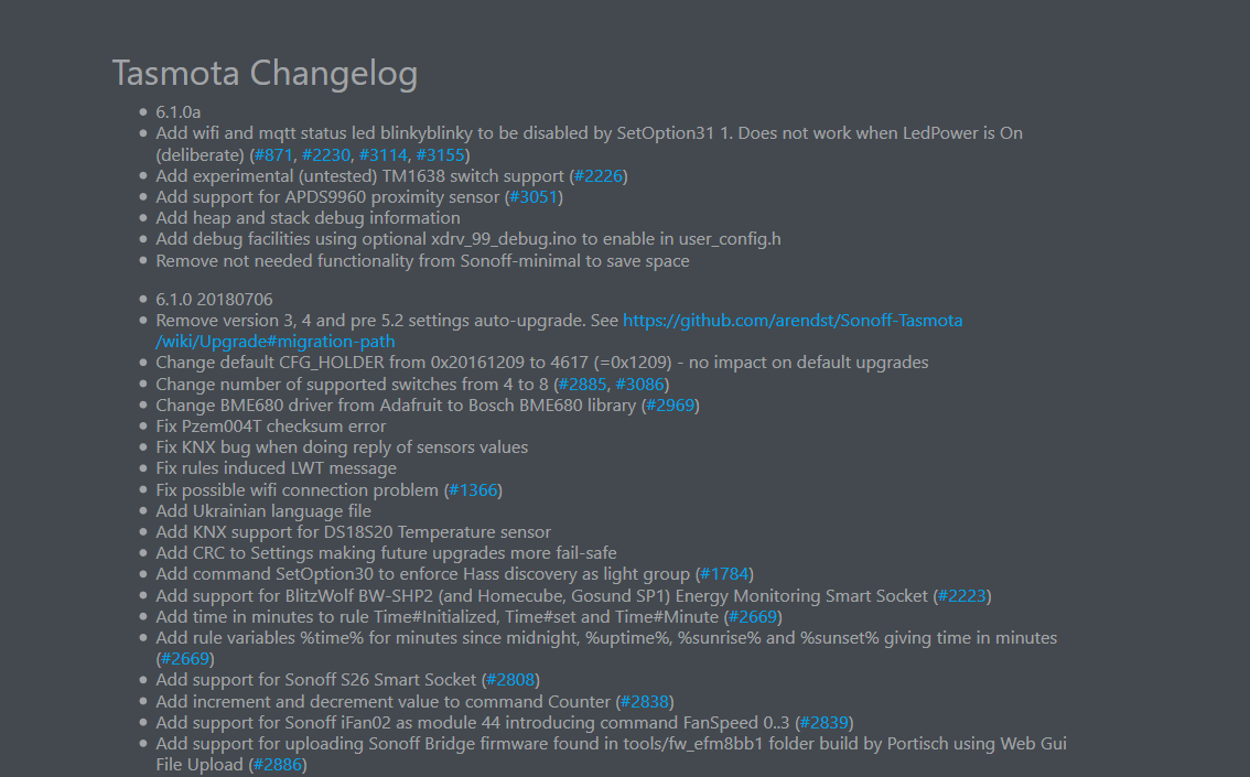 Link the issue numbers in the device changelog to the issues themselves · Issue #173 ...