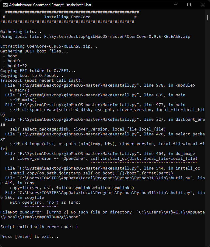Makeinstall.bat Exits Before Completing The Installation Of Locally ...