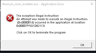 Illegal instruction error in windows 10 i try to instal the browser it ...