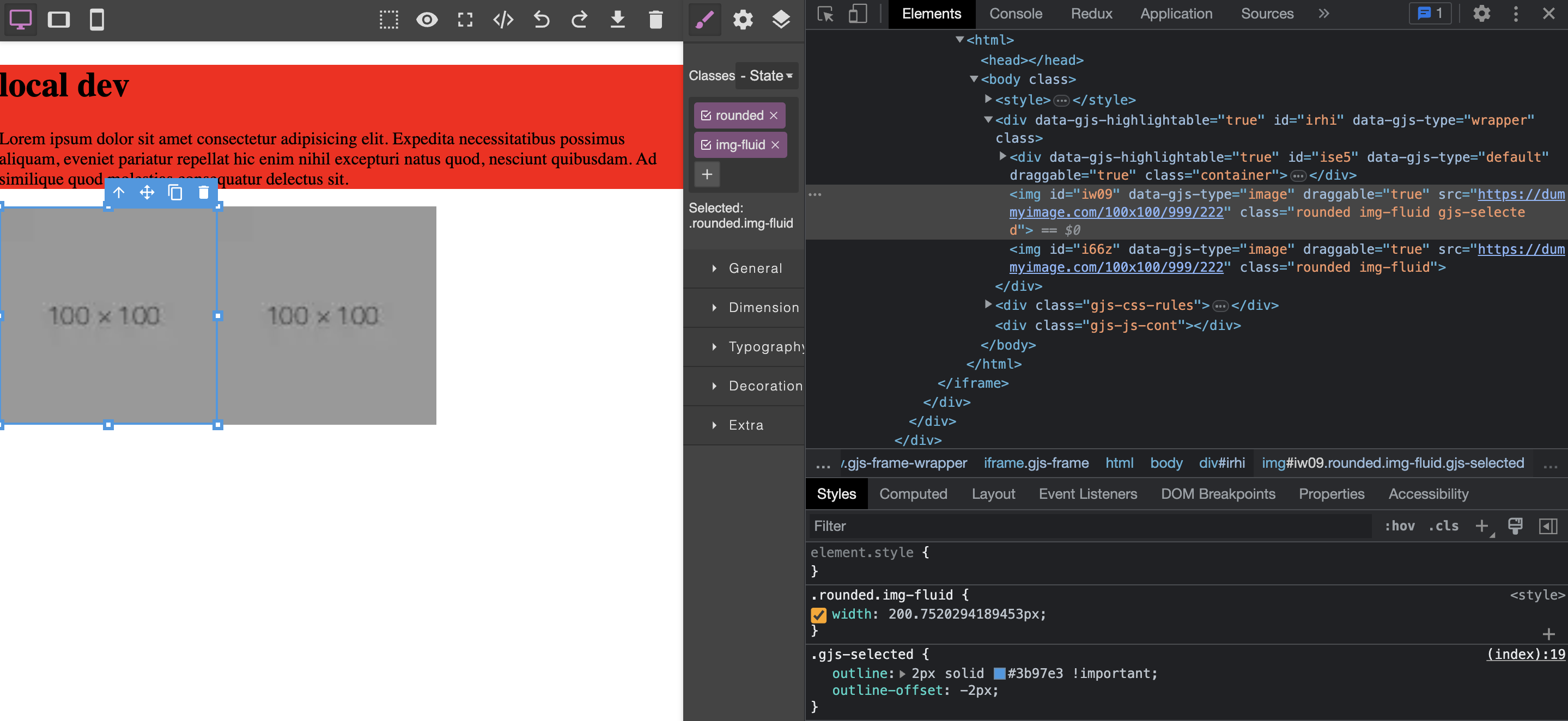 Resizable Property, if component contain class, new size is implement in the class instead in ID ...