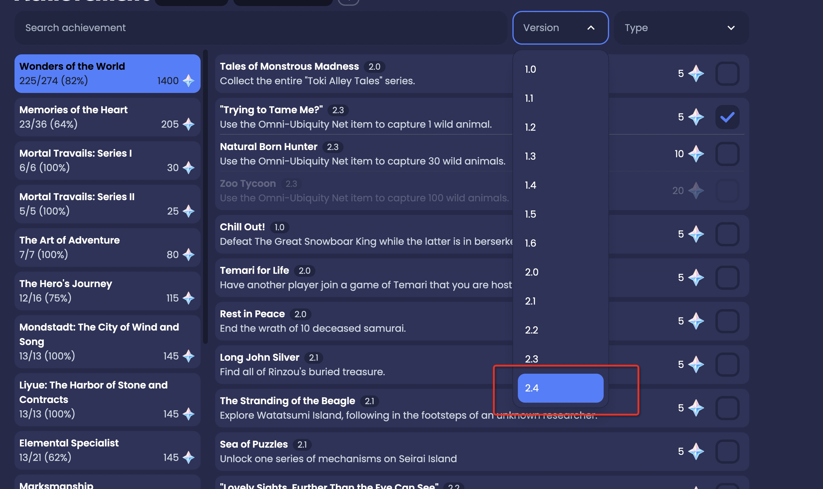 Incorrect achievement version · Issue #226 · MadeBaruna/paimon-moe · GitHub