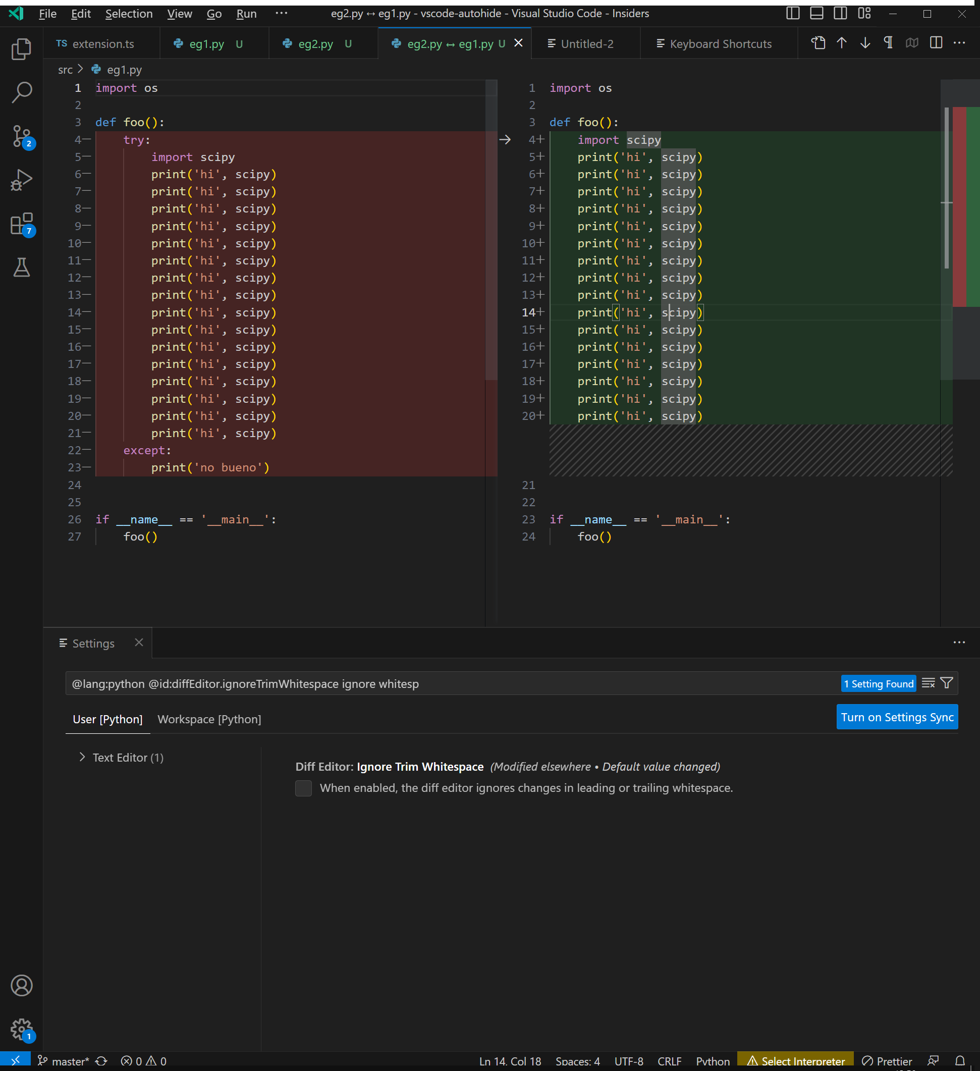 Ignore Whitespace Differences Button Has No Effect When Viewing py Ignore Whitespace Differences Button Has No Effect When Viewing py
