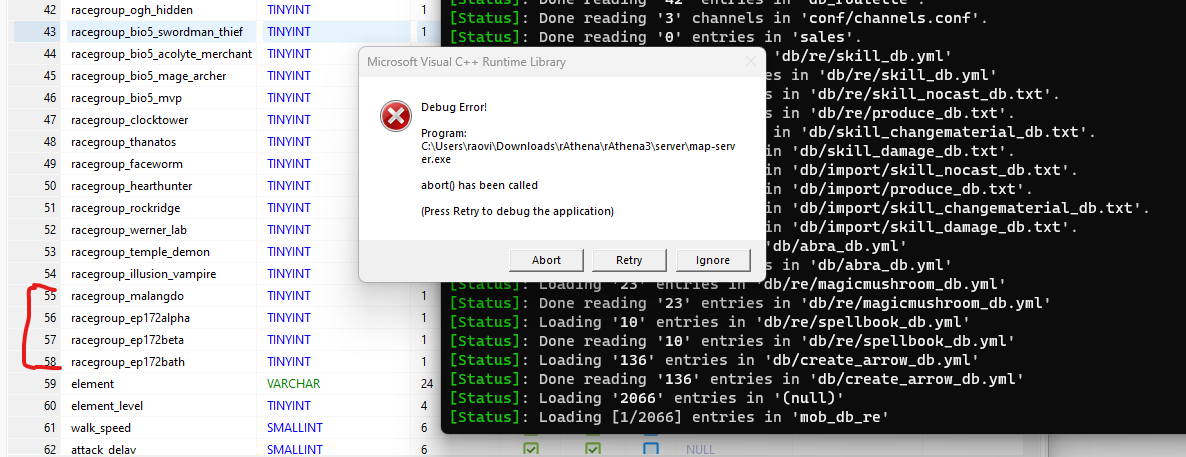 Map Server abruptly and mercilessly aborts | use_sql_db: yes · Issue #7925 · rathena/rathena ...