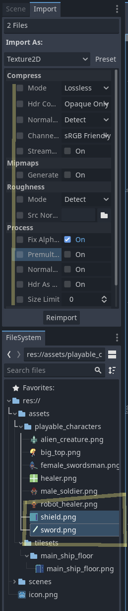 Selecting multiple files in FileSystem dock to Import causes checkboxes to show erroneously to ...