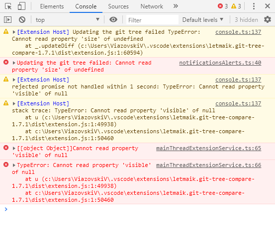 Tree is not visible: "ERR Bad progress location: workbench.view ...