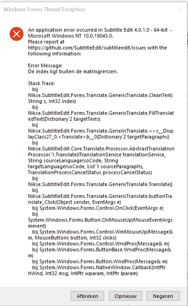 During translation sudden issue · Issue #7540 · SubtitleEdit/subtitleedit · GitHub