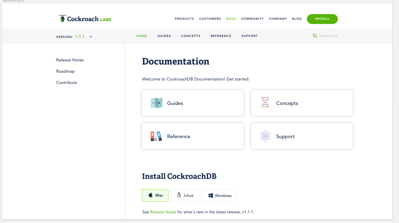 Re-envision the docs site architecture · Issue #1919 · cockroachdb/docs · GitHub