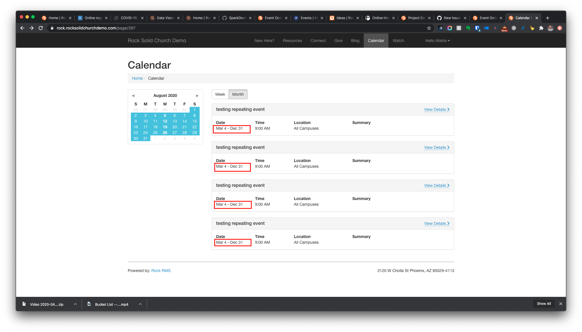End Dates on Calendar Page showing Dec 31 9999 · Issue #4327 ...
