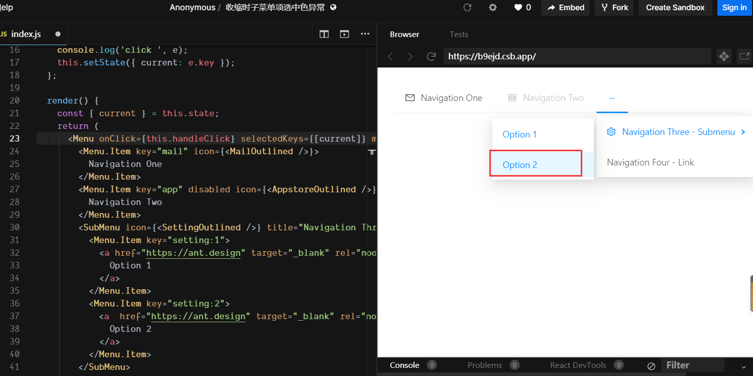 The Selected Style Of The Menu Component Submenu Item Is Abnormal · Issue 25412 · Ant Design