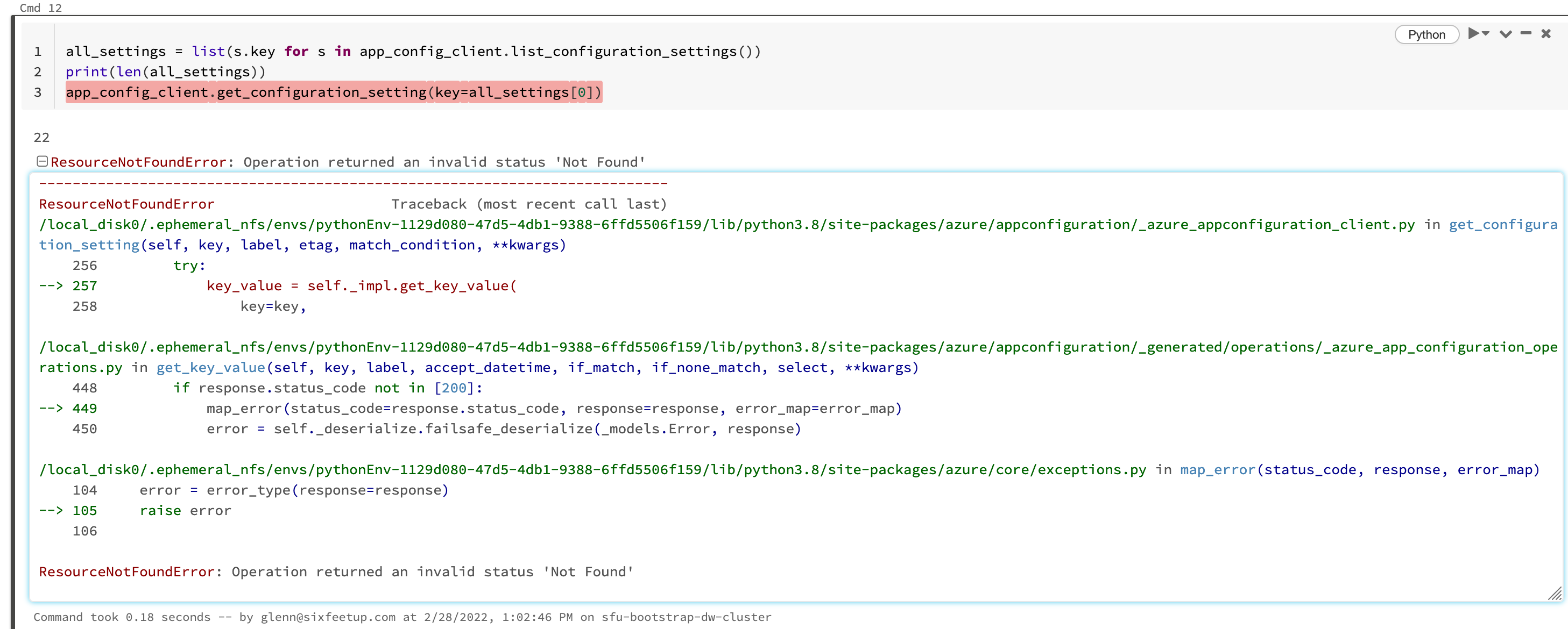 AppConfigurationClient can not retrieve individual settings · Issue #23236 · Azure/azure-sdk-for ...