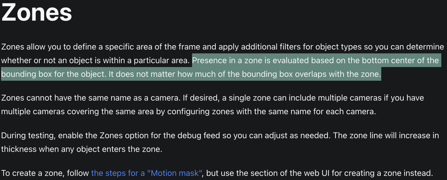 [Support]: Zone occupancy timeout · Issue #3738 · blakeblackshear/frigate · GitHub