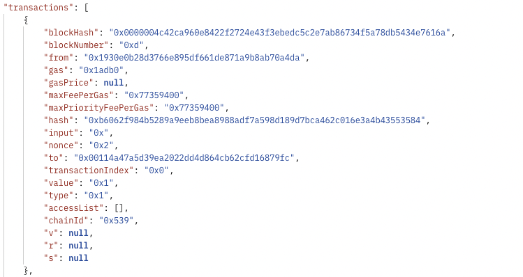 Serialized destination external transactions should not include V,R, and S signature fields ...