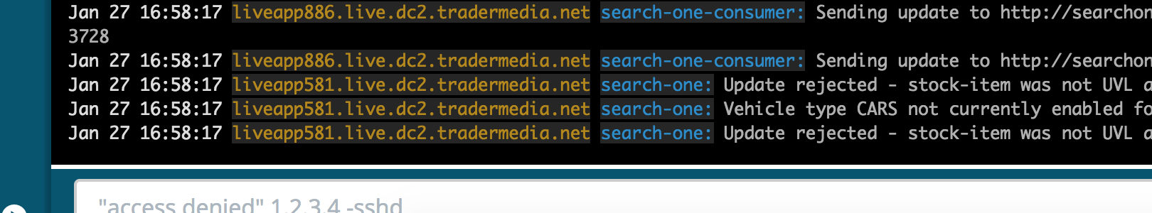 Clicking "Host" does not match any logs, whereas searching Host does ...