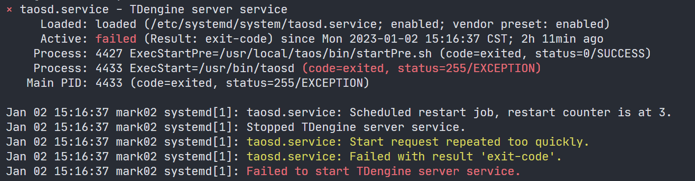 Taosd Crash During Insert And Cant Be Restarted · Issue 19306 