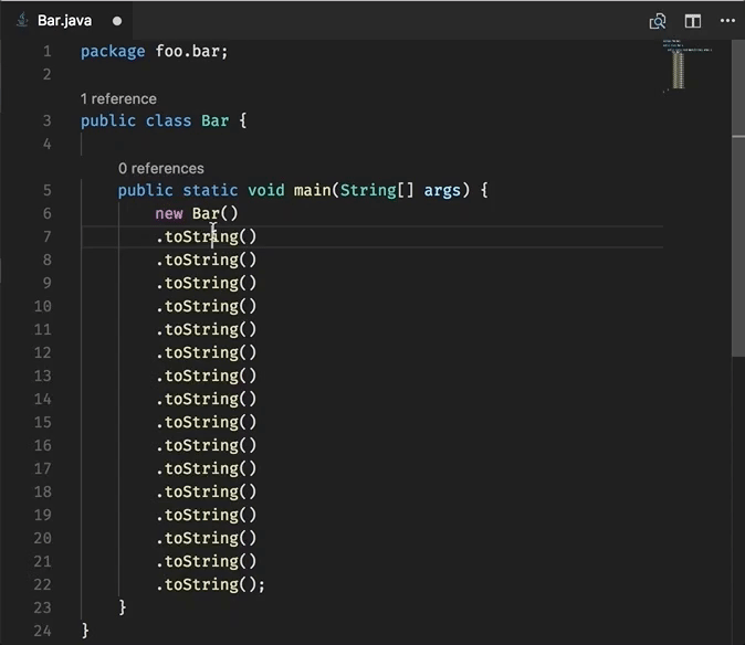 Selection occurrences are not highlighted at the vertical scroll bar ...