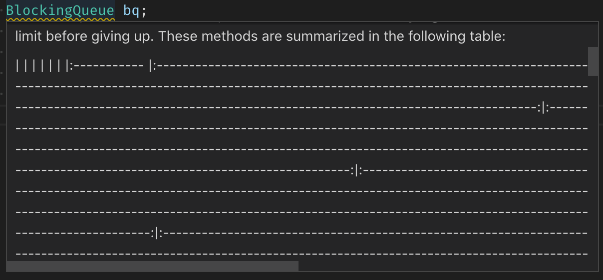 Tables are not properly rendered on Javadoc hover · Issue #1002 · redhat-developer/vscode-java ...