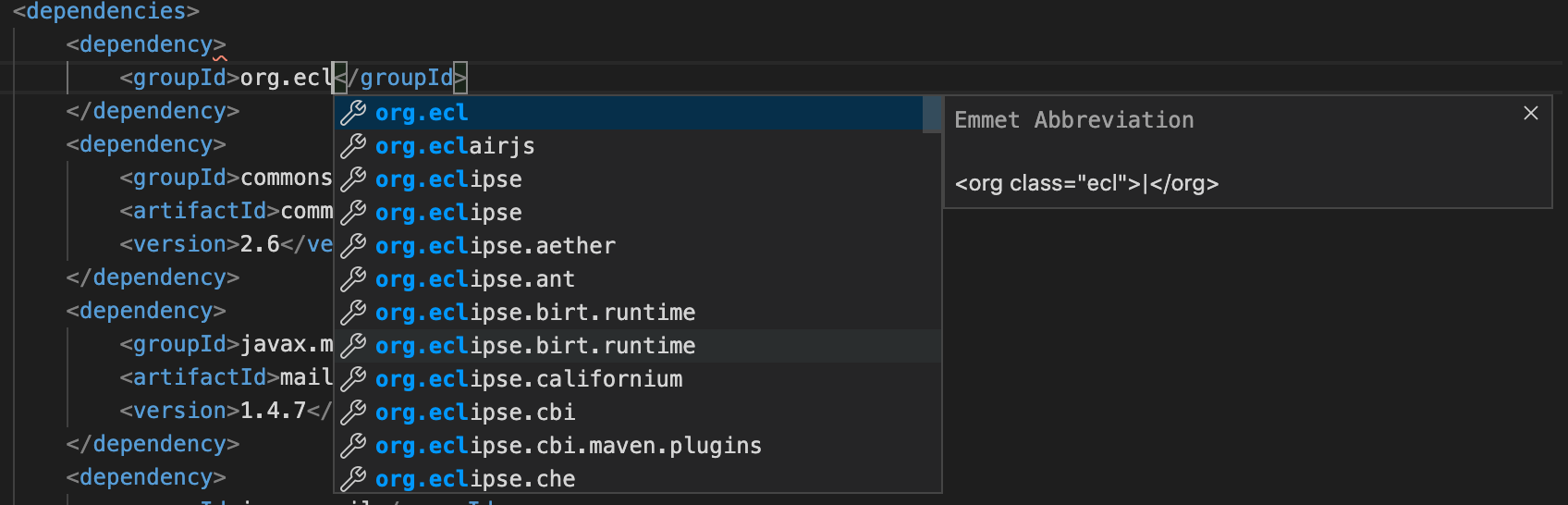 Duplicate dependency completion entries · Issue #141 · eclipse-lemminx/lemminx-maven · GitHub