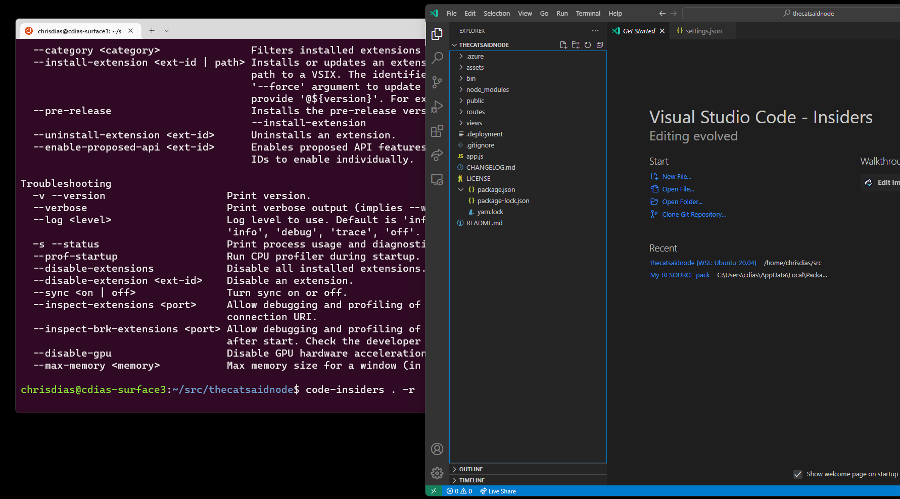 `code-insiders` waits instead of returning immediately · Issue #157724 · microsoft/vscode · GitHub