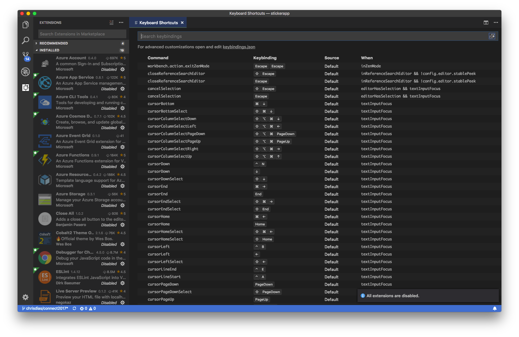 keyboard shortcuts editor opens up empty · Issue #51109 · microsoft ...