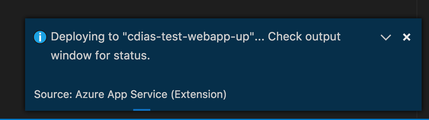 add link to open output window on deploy · Issue #645 · microsoft/vscode-azureappservice · GitHub