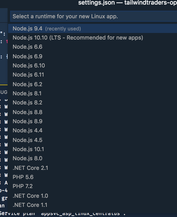 Sorting bug for Linux Runtimes · Issue #880 · microsoft/vscode-azureappservice · GitHub