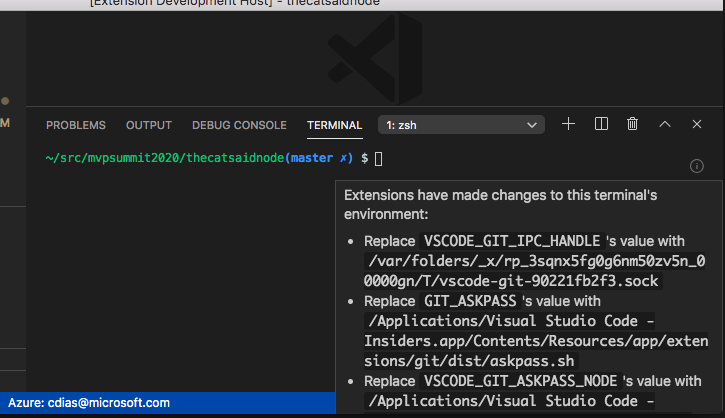 Terminal environment change text does not scroll · Issue #96499 · microsoft/vscode · GitHub