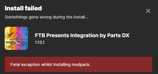 Fatal Exception Has Occurred When Downloading On Ftb App · Issue 4089 · Ftbteamftb Modpack