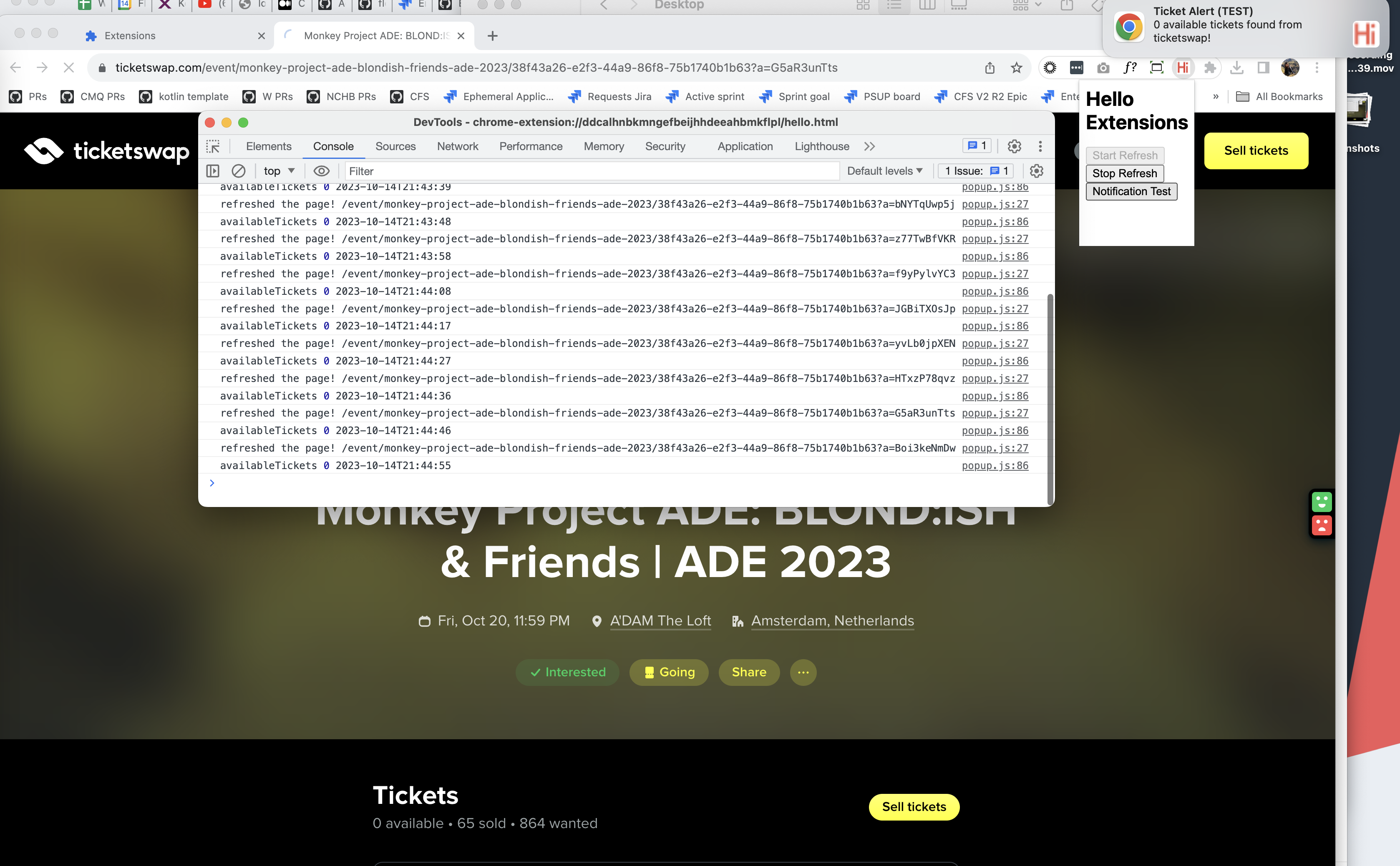 GitHub - iownthegame/ticketswap_ticket_alert: Ticketswap ticket alert chrome extension