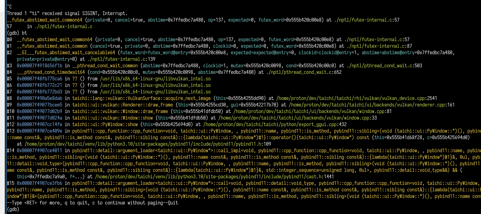 [gui] Crash on swapchain image acquisition on Intel integrated GPU · Issue #6738 · taichi-dev ...