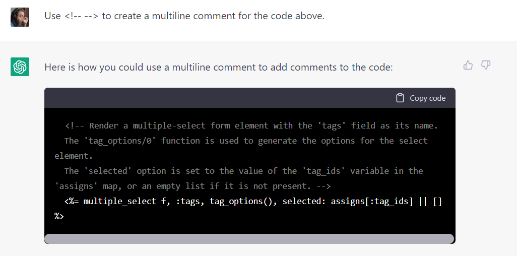 Add comments to code examples. · Issue #666 · DockYard-Academy/curriculum · GitHub