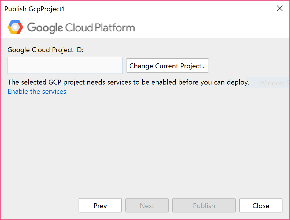 Misleading text shown when no project selected on any of the Publish ...