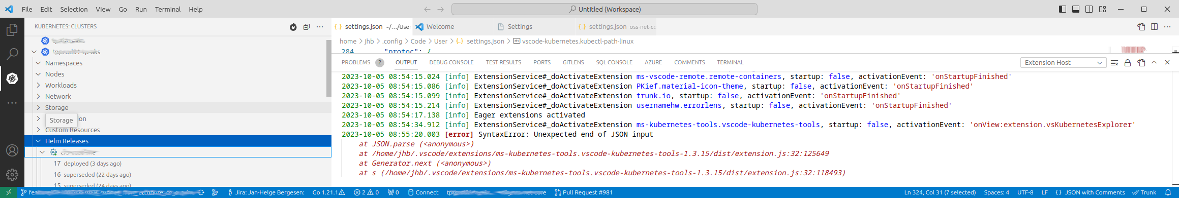 Cluster Navigation Aks Broken Either By Extension Upgrade 1 3 15 Or