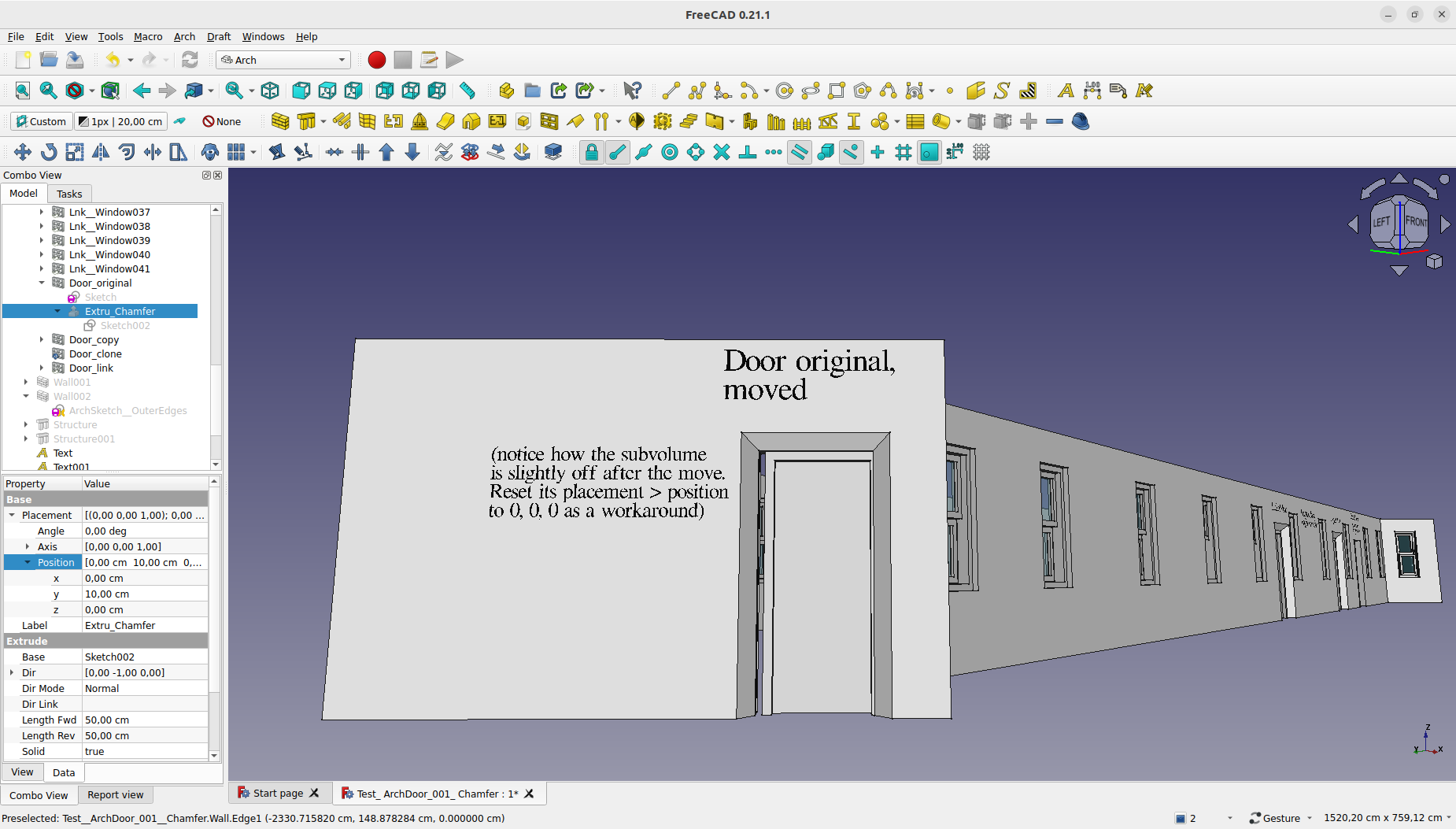 [Problem] Substraction volume slightly off when door added to wall at an angle to X axis · Issue ...