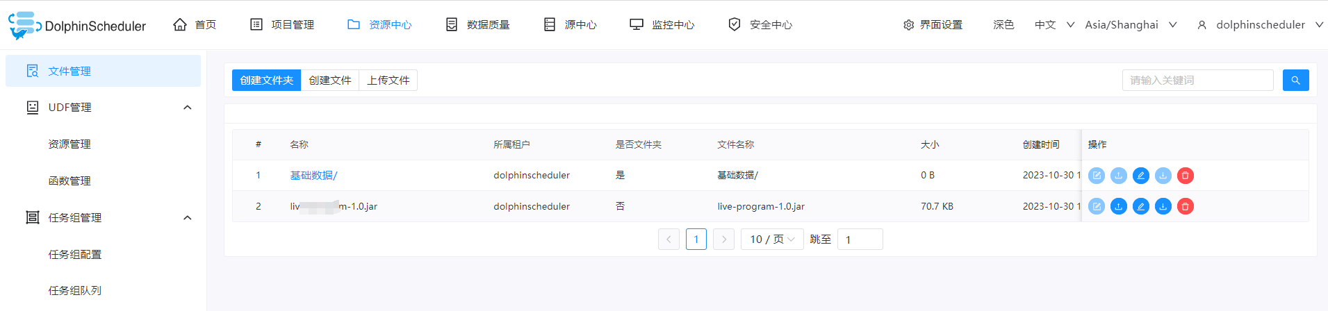 When a non-admin account uploads files in the resource center, the workflow definition Spark ...