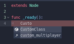 Autocomplete does not suggest custom class names · Issue #69941 · godotengine/godot · GitHub