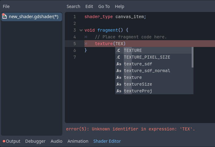 Shader editor autocomplete box clips off screen if too small · Issue #70088 · godotengine/godot ...