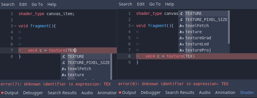 Shader editor autocomplete box clips off screen if too small · Issue #70088 · godotengine/godot ...