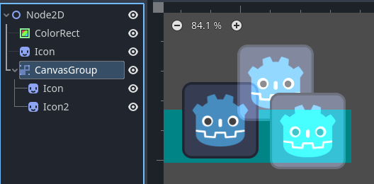 CanvasGroup breaks with any material applied · Issue #51204 · godotengine/godot · GitHub