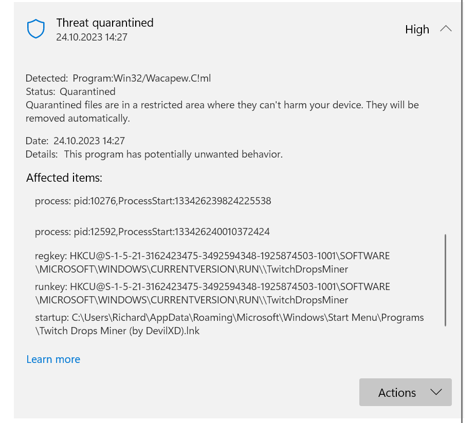 Program:Win32/Wacapew.C!ml · Issue #335 · DevilXD/TwitchDropsMiner · GitHub