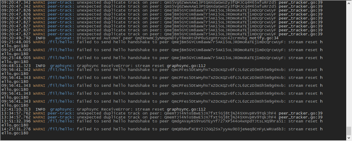 [bug] Failure to sync tipset received from hello, could not load ...